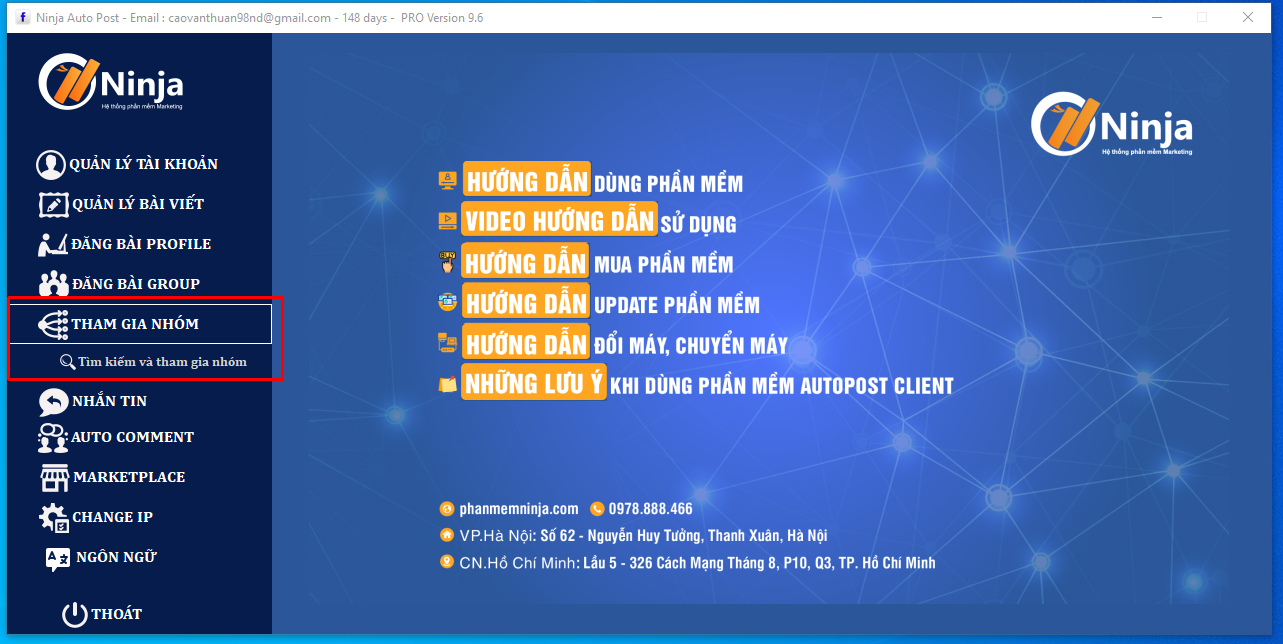 Tham gia nhóm Facebook tự động bằng công cụ Ninja Auto Post