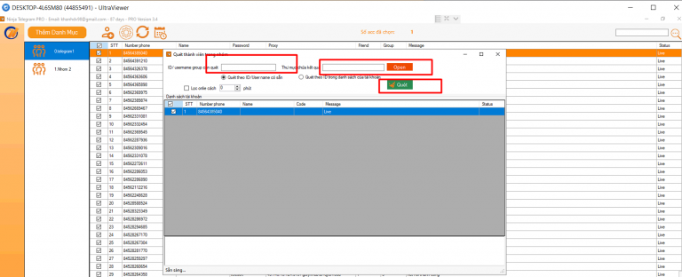 Hướng dẫn quét thành viên nhóm telegram tự động